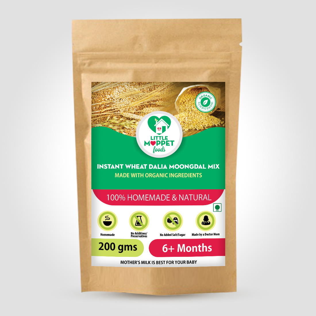 Instant Wheat Dalia Moongdal Mix [200 g] - MyLittleMoppet Store