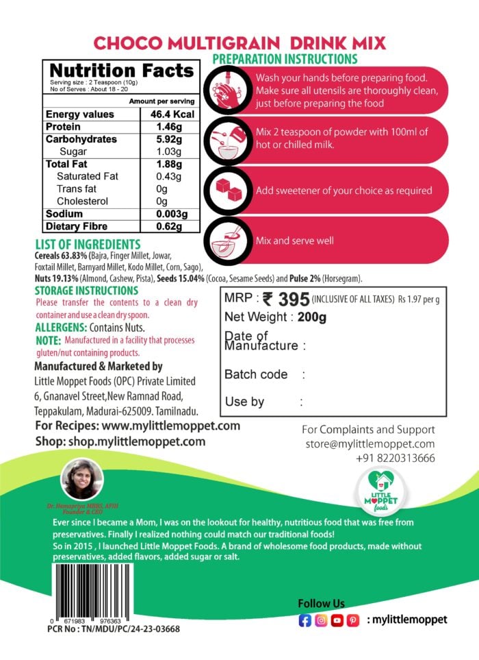 Choco-Multigrain Health Drink – Instant Health Drink Powder