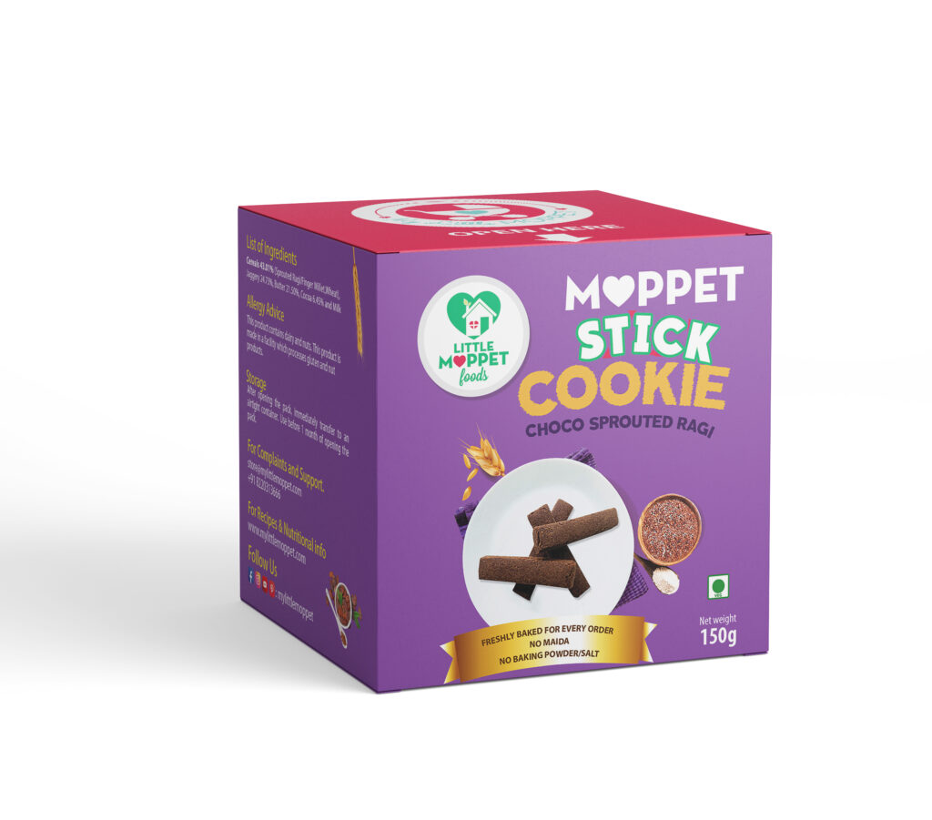 Choco Sprouted Ragi Moppet Stick Cookies (150g) - MyLittleMoppet Store